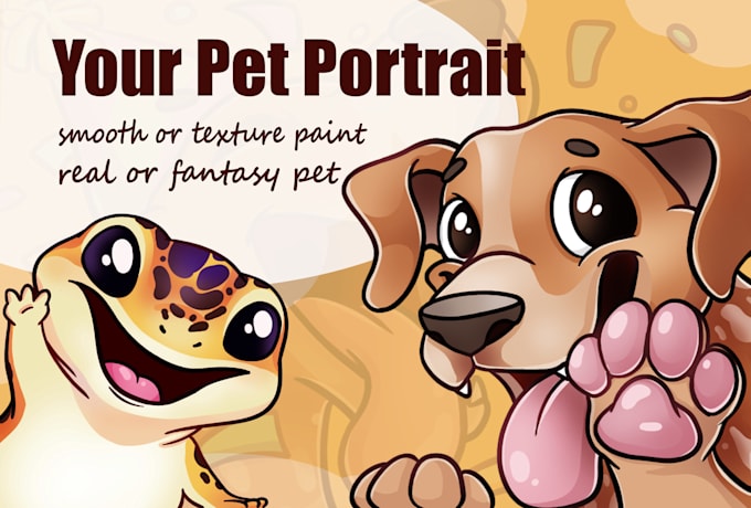 Draw your real or fantasy pet cute cartoon or chibi portrait by ...