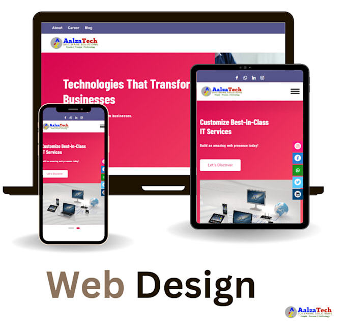 Build dynamic professional website at low cost by Aalzatech | Fiverr