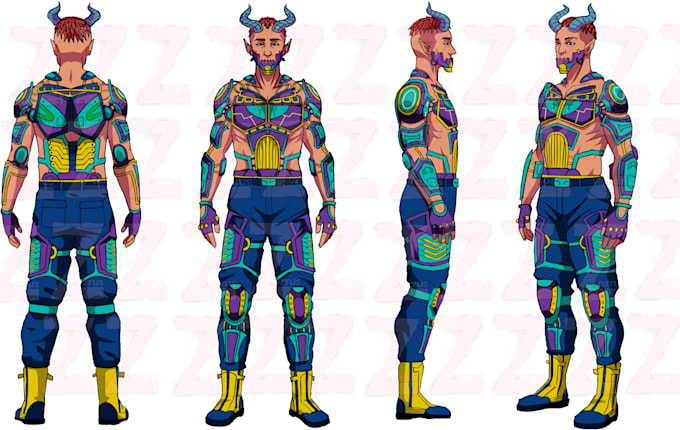 Design astonishing 2d character sheets in anime style by Aliboonegir ...