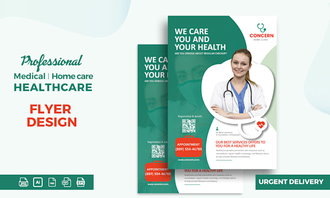 Design medical health care home care flyer any one pager marketing ...