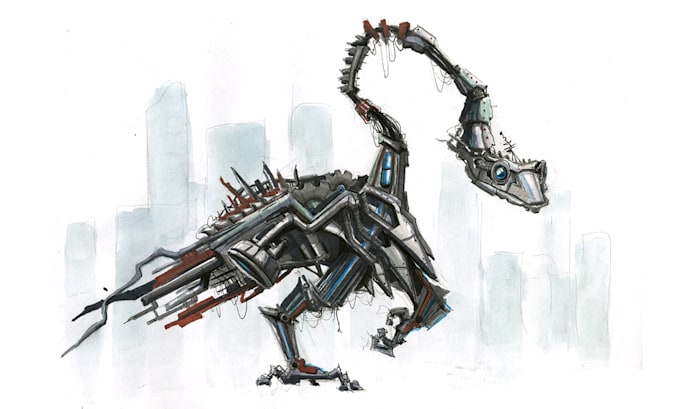 Draw a mecha creature by Loganimation_yt | Fiverr