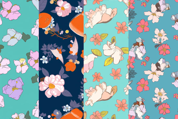 Create vector seamless textile repeat pattern by Baigino | Fiverr