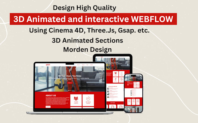 Design high quality 3d spline animation webflow website by Dave_service | Fiverr