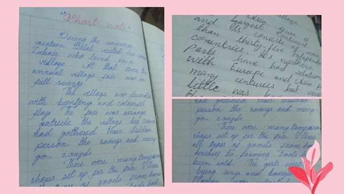 Handwrite your assignments, notes with good handwriting by Munizu | Fiverr