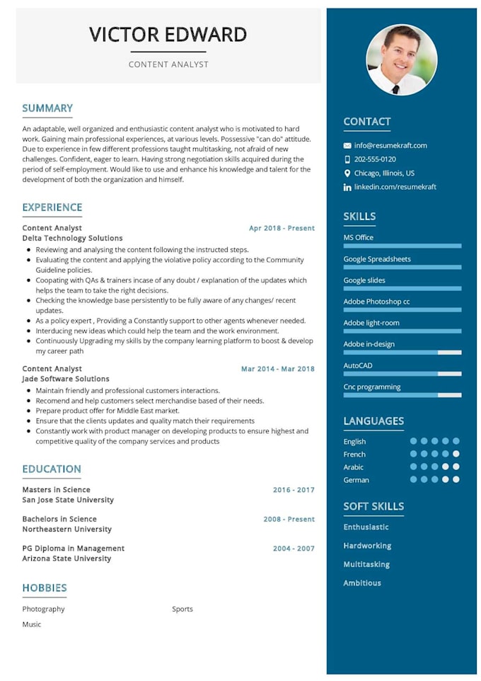 Repare to you a very nice cv template by Tchetchelio | Fiverr