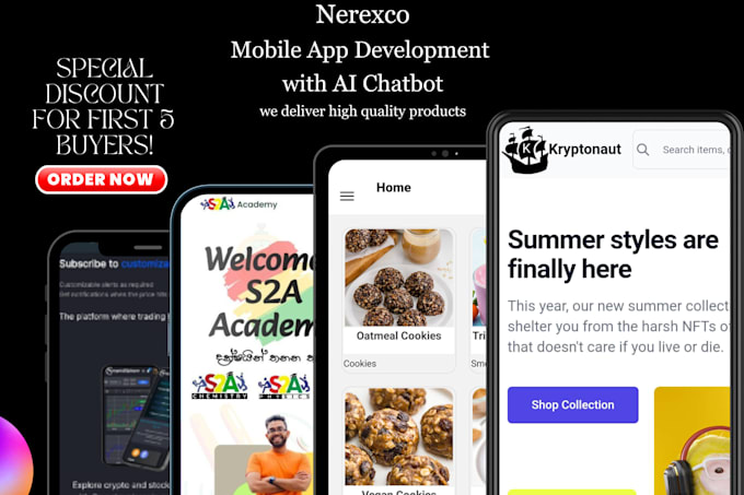 Do flutter and react native mobile apps development by Nerexco | Fiverr