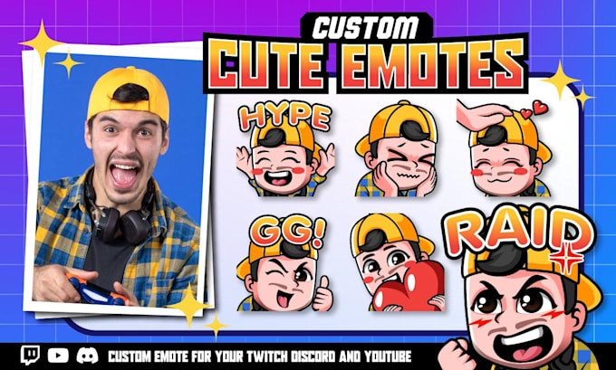 Create express custom kick emotes, sub badges for kick, twitch, youtube ...