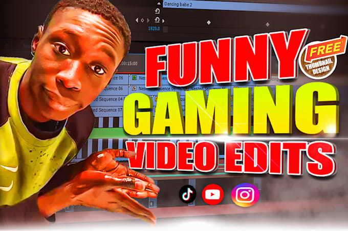 Do funny gaming video editing with free thumbnail by Kfdesigner_ | Fiverr