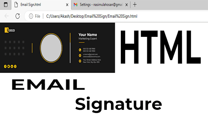 Design A Custom Html Email Signature In A Few Hours By Akash8940 Fiverr