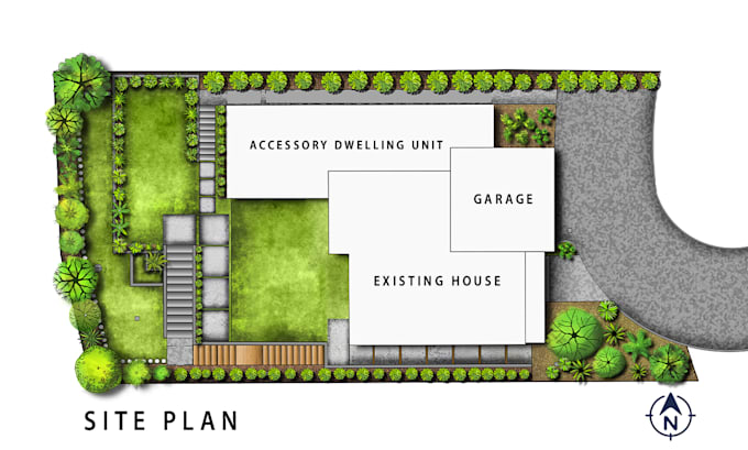 Draw your landscape design site plan floor plan by Ahsan28399 | Fiverr