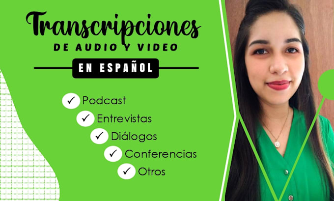 Transcript your spanish text, audio or video in 24 hours by Alic22 | Fiverr