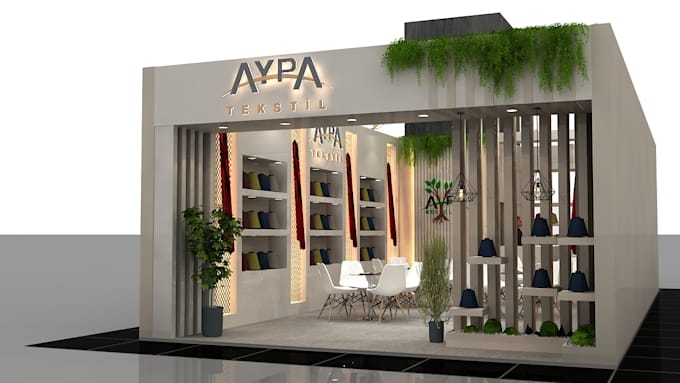 Design 3d trade show booth, exhibition stall, kiosk, stand by ...