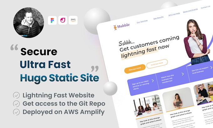 Design, build, deploy a professional hugo static website on aws amplify by Content_flame | Fiverr