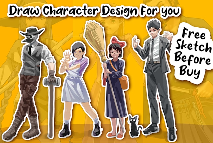Draw Your Original Character Design Or Fanart In My Style By Nekonanoo Fiverr 