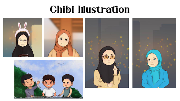 Draw cute chibi illustration based on your photo by Boombabaloon | Fiverr