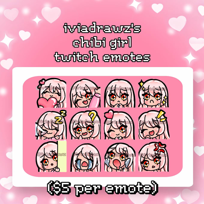 Make cute and beautiful emotes for your twitch by Iviadrawz | Fiverr
