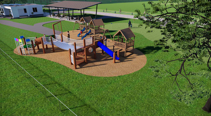 Create 3d designs and renderings of playgrounds, community parks, gardens by Winderfull | Fiverr
