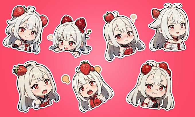 Create cute kawaii stickers for your stream by Tablamg | Fiverr