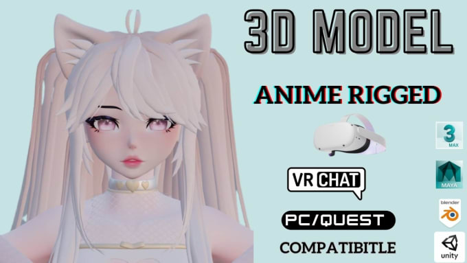 Do Custom Furry Vrchat Avatar Nsfw Sfw 3d Model Vr Chat Avatar In Vroid Unity By Walepelumi