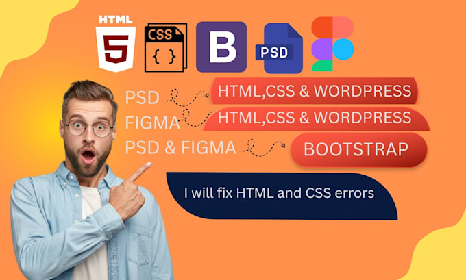 Convert psd to html, css, figma to bootstrap and wordpress by ...