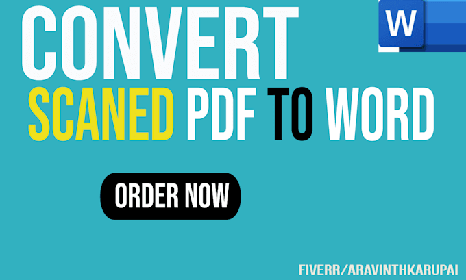 Convert your word to pdf, scan image to pdf by Aravinthkarupai | Fiverr