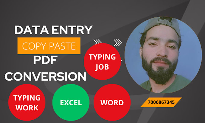 Do typing work, resume writing, excel work,pdf conversion by ...