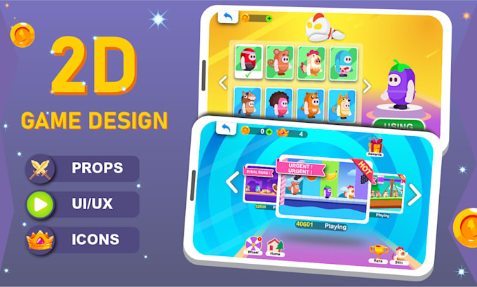 Design professional game ui and assets for mobile game by Hassan_411 ...
