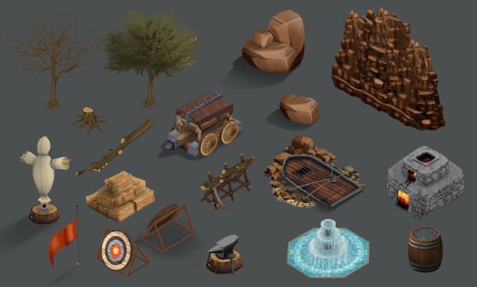 Design 2d game assets and props by Nouranhassan811 | Fiverr