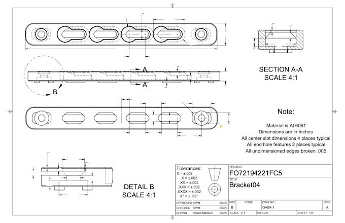 Make 2d cad technical drawings, blueprints by Swmarston77 | Fiverr