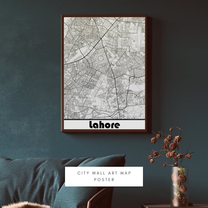 Create print ready custom city map or region wall art map poster by Us__studios | Fiverr