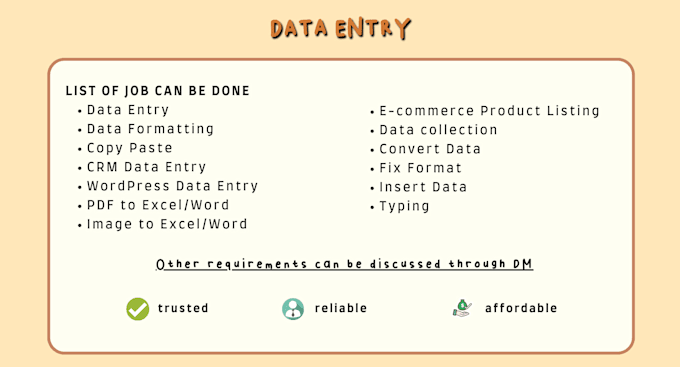 Help you do data entry, formatting, cleaning, copy paste by Clarissamelia | Fiverr