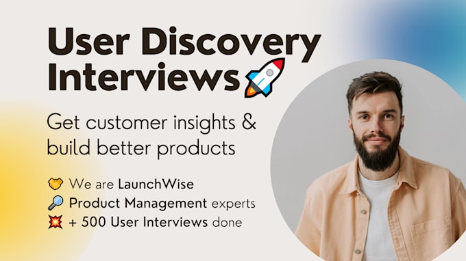 Conduct user discovery interviews for your product by Launchwise | Fiverr