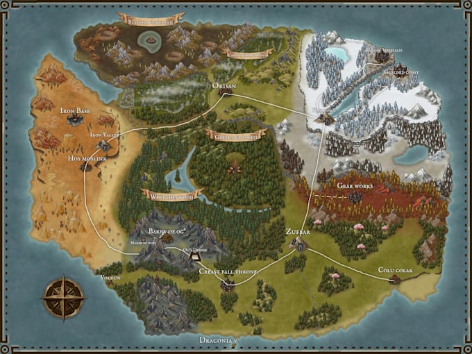 Create a custom fantasy unique map for your campaign by Slavic_cat | Fiverr
