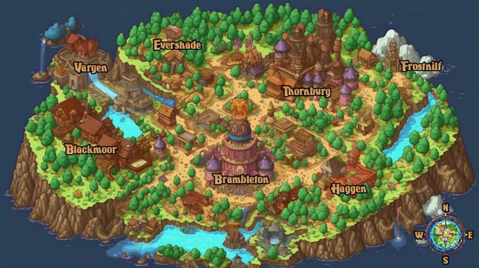 Create a fantasy map for your game by Skybrush_ul | Fiverr