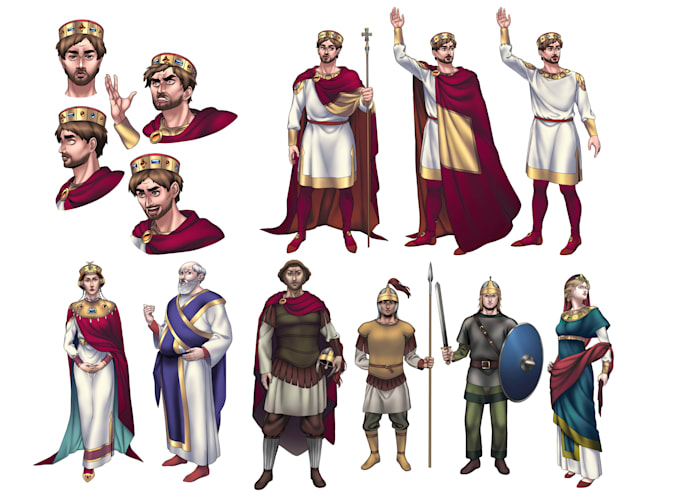 Do semi realistic historical character design for games by Joyamu | Fiverr