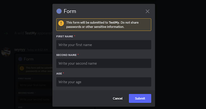 Make a form, button, list discord bot by Seynyy | Fiverr