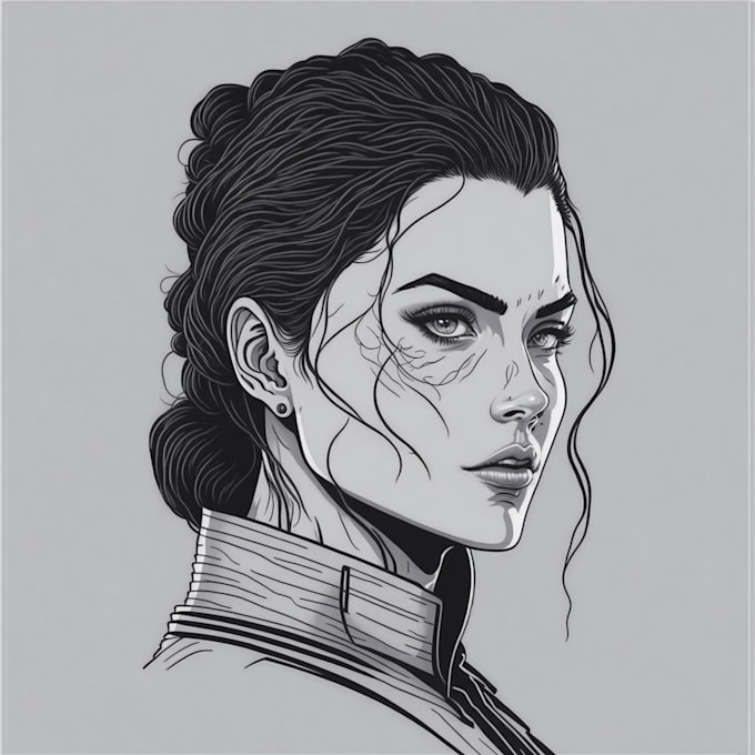 Do portrait digital line art by Bedriuw | Fiverr