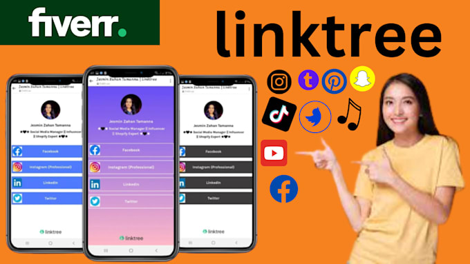 Set up linktree bio link landing page for social media by Ghulamnabi756 | Fiverr