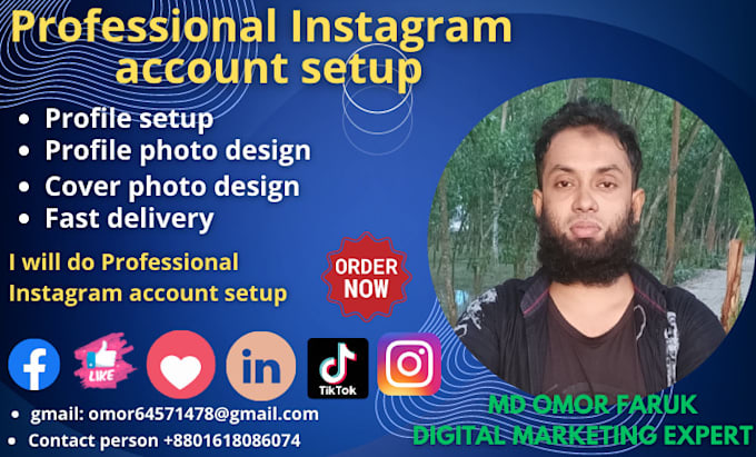 Create your professional instagram account setup by Omorseo | Fiverr
