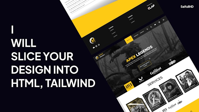 Slice or convert your figma, psd design into html, tailwind by Saifulhd ... Slice or convert your figma, psd design into html, tailwind by Saifulhd ...