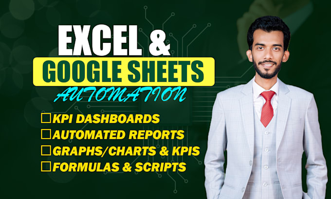 Create automated excel and google sheets kpi dashboards and reports by Pallab19950 | Fiverr