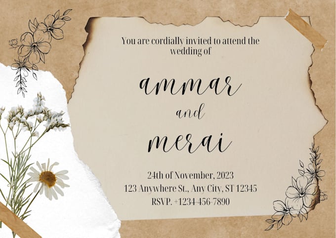 Design the most beautiful wedding invitation by Amarzakarya | Fiverr