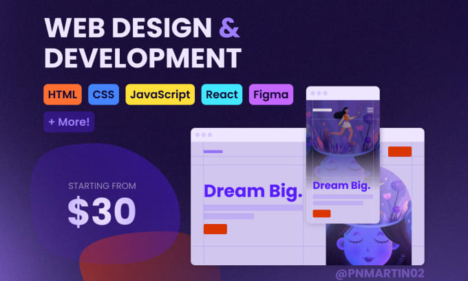 Write Html Css Javascript React And Help You With Design By Pnmartin02 Fiverr