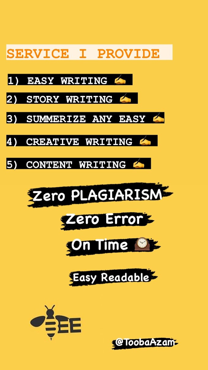 Do easy writing story writing script writing blogs and seo by Toobapali ...