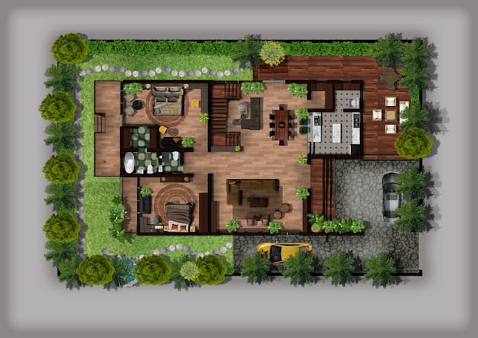 Convert your boring 2d floor plans in photoshop rendering by ...