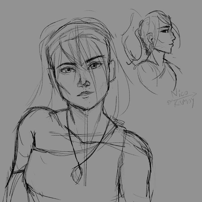A sketch of your character by Nicokamoy | Fiverr