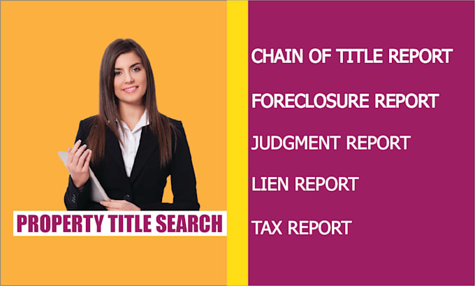 Do title report, property search and chain of title report by Simaayat ...