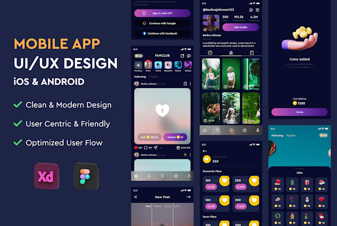 Provide aesthetic mobile app ux ui design services by Fahadmubarikg ...