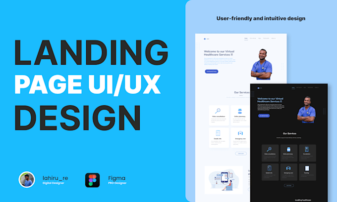 Do clean professional web landing page ui ux design figma by Lahiru_re ...