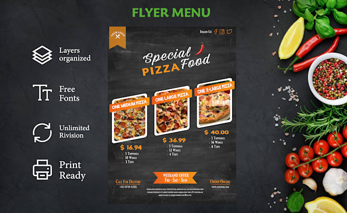 Do modern restaurant menu design by Designhanan | Fiverr